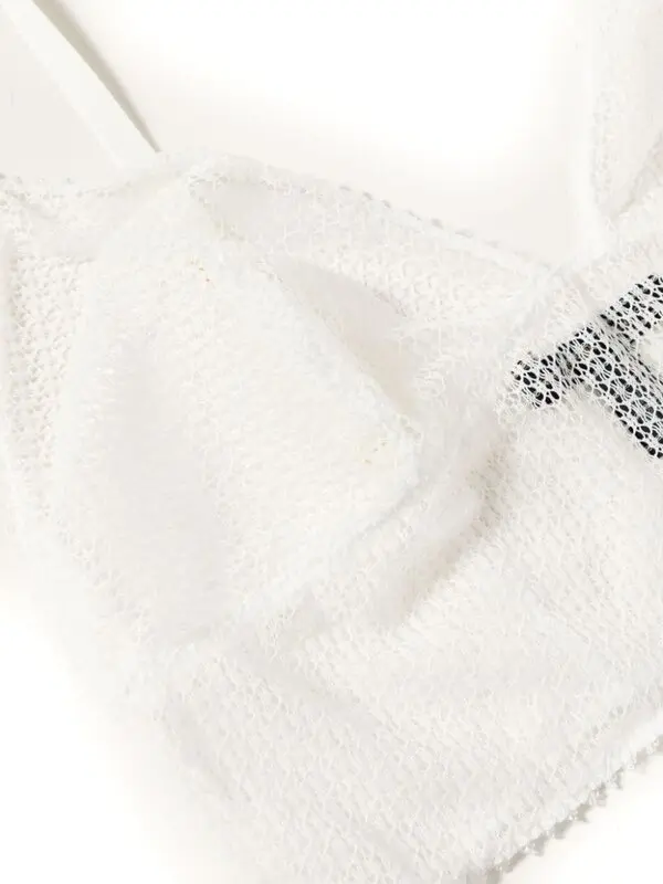 Kiki De Montparnasse Triangle-cup Crochet Bra - White