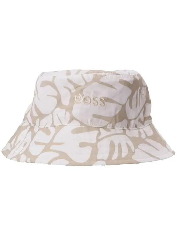 BOSS Botanical-print Bucket Hat - Neutrals