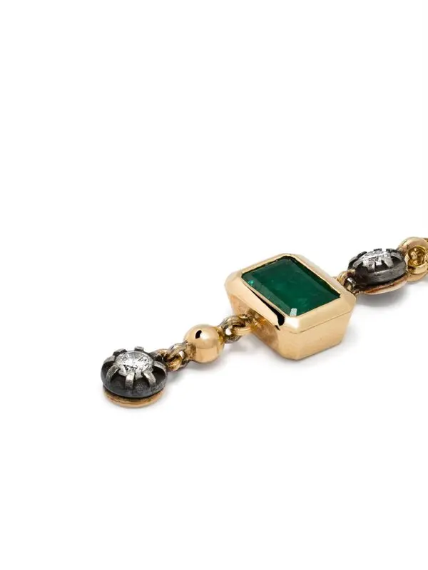 LEANDRA 18k Yellow Emerald And Diamond Pendant Necklace