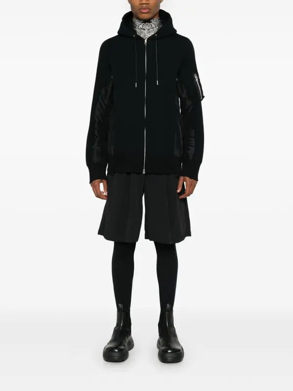 Sacai Panelled Drawstring Hoodie