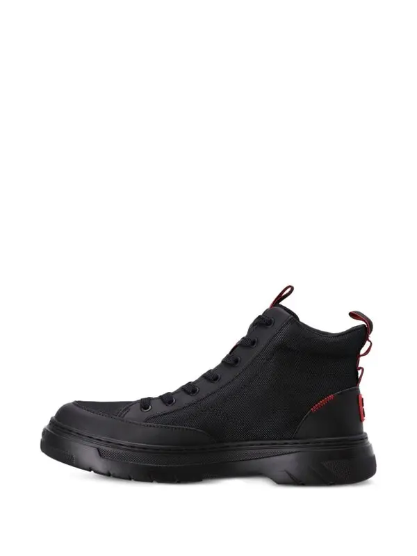 Hugo Logo-Patch High-Top Boots In Black - 32% Off | Editorialist
