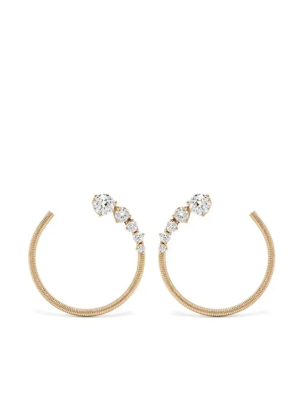 LEANDRA 18kt Yellow Diamond Cabo Rueda Earrings - Gold
