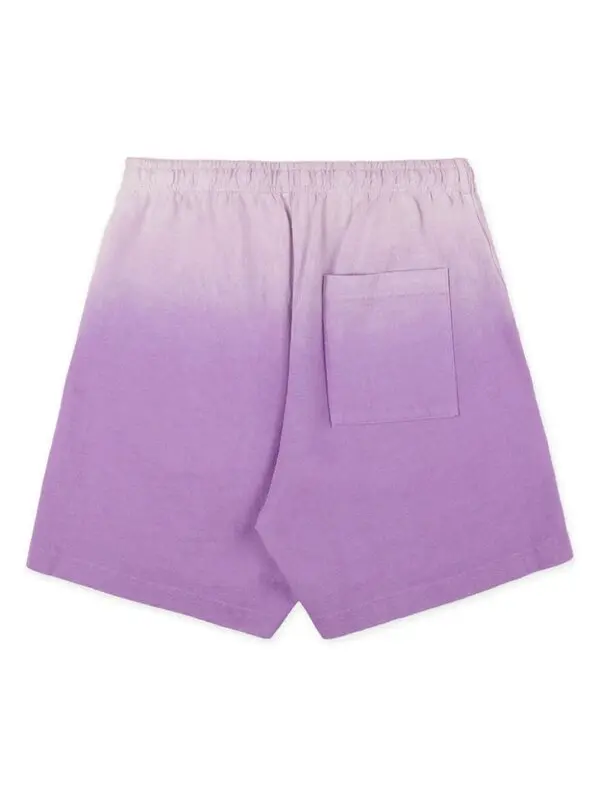 SPORTY & RICH Gradient-effect Cotton Track Shorts