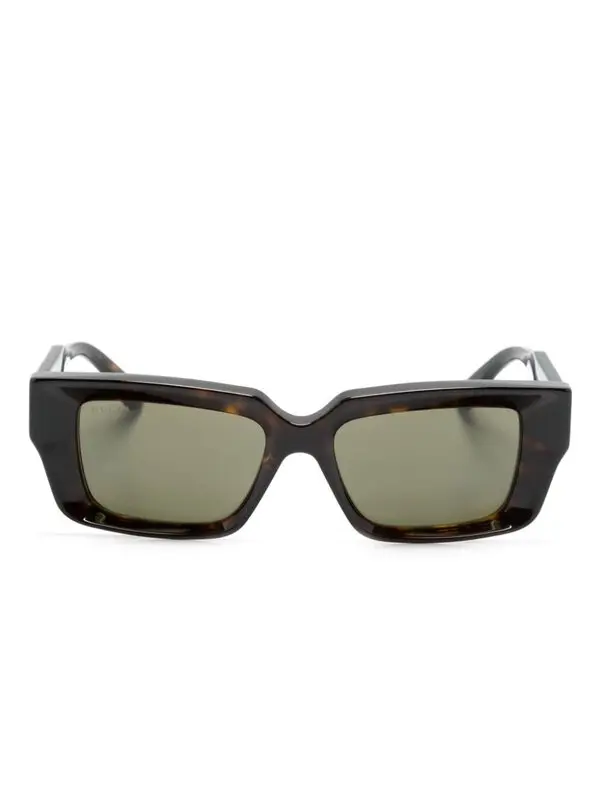 Gucci Tortoiseshell Rectangle Sunglasses - Brown