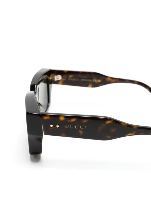 Gucci Tortoiseshell Rectangle Sunglasses - Brown