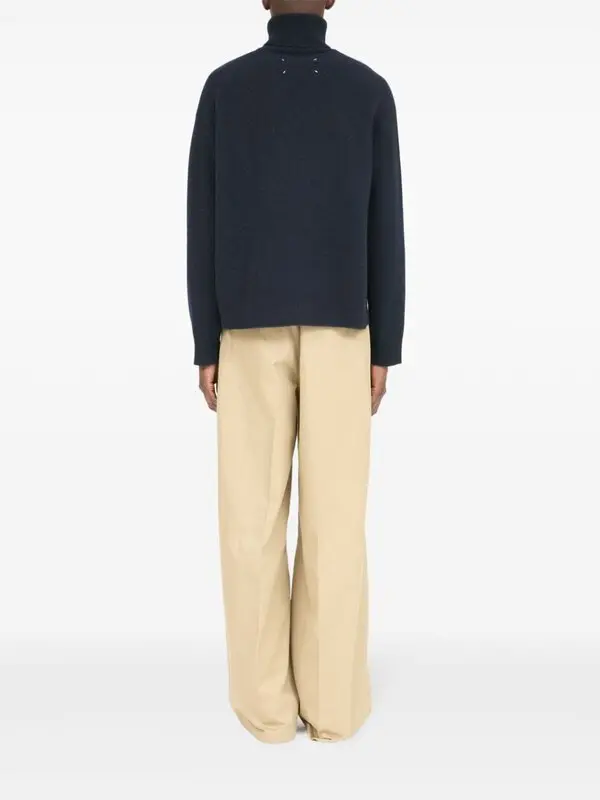 MAISON MARGIELA Roll-neck Wool Jumper - Blue