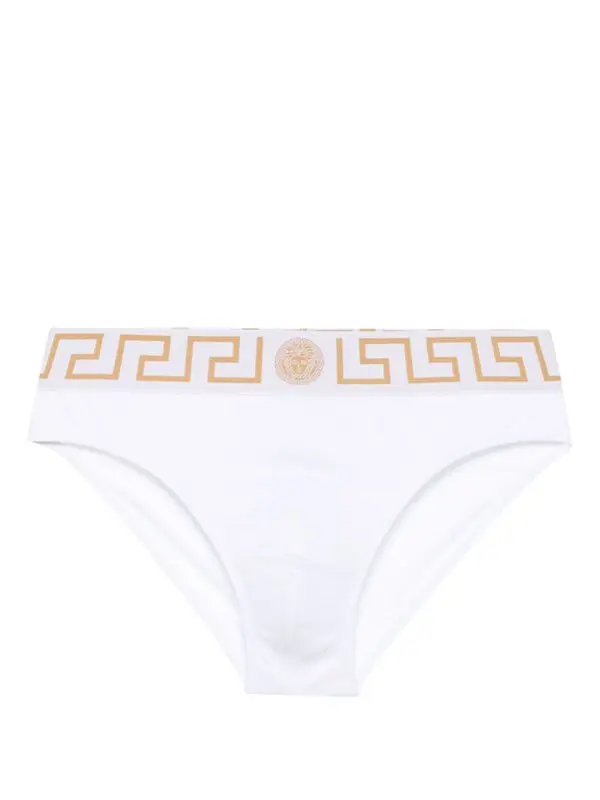 Versace Greca Border Swim Briefs - White