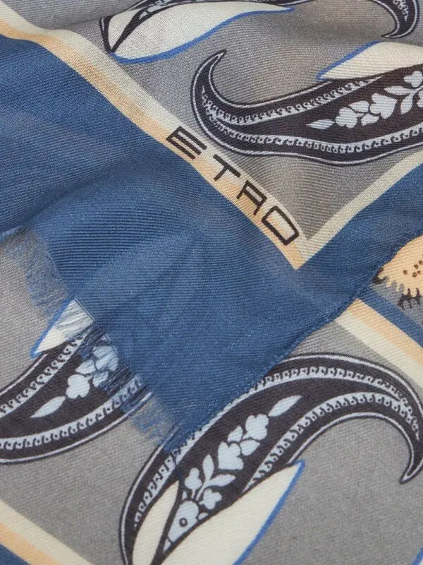 Etro Frayed Floral-print Scarf