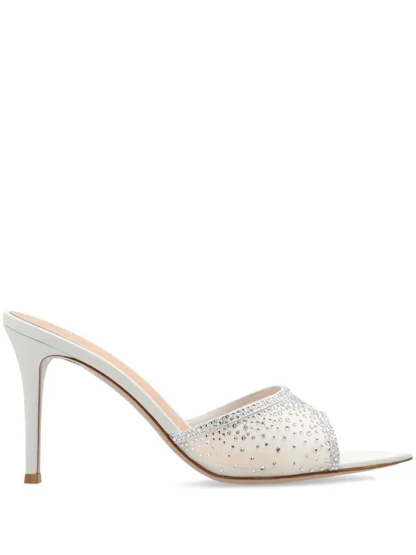 GIANVITO ROSSI Rania 85mm Leather Sandals - White