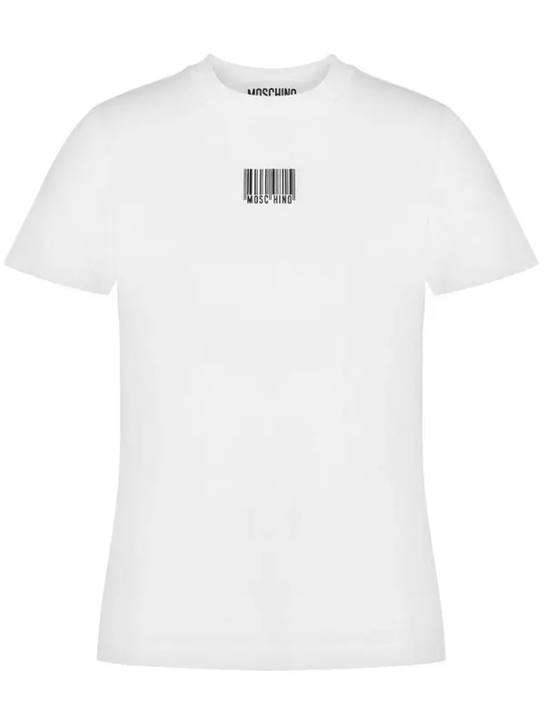 Moschino Barcode-print Cotton T-shirt - White