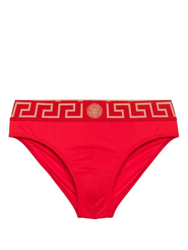 Versace Greca Border Swim Briefs - Red