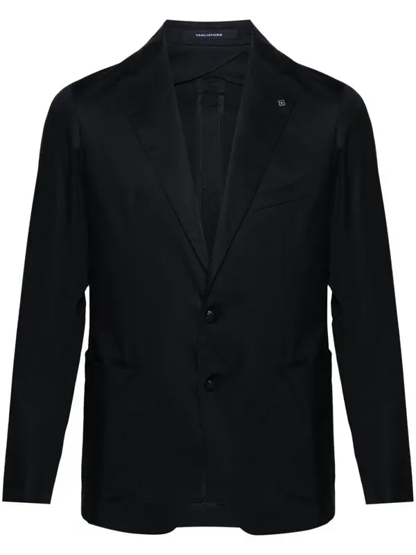 Tagliatore Notched-lapels Single-breasted Blazer - Blue