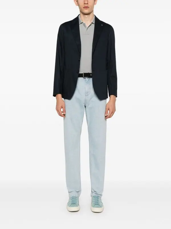 Tagliatore Notched-lapels Single-breasted Blazer - Blue