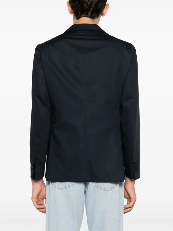 Tagliatore Notched-lapels Single-breasted Blazer - Blue