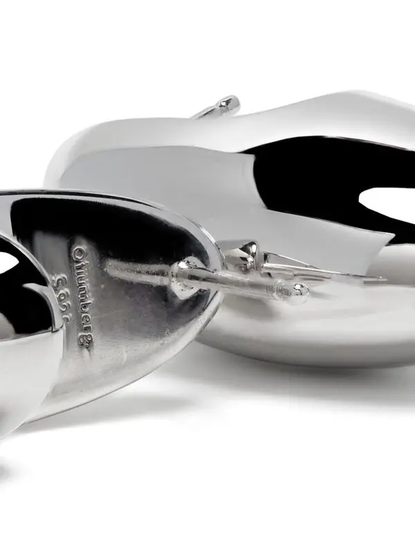 OTIUMBERG Pebble Polished-finish Earrings - Silver