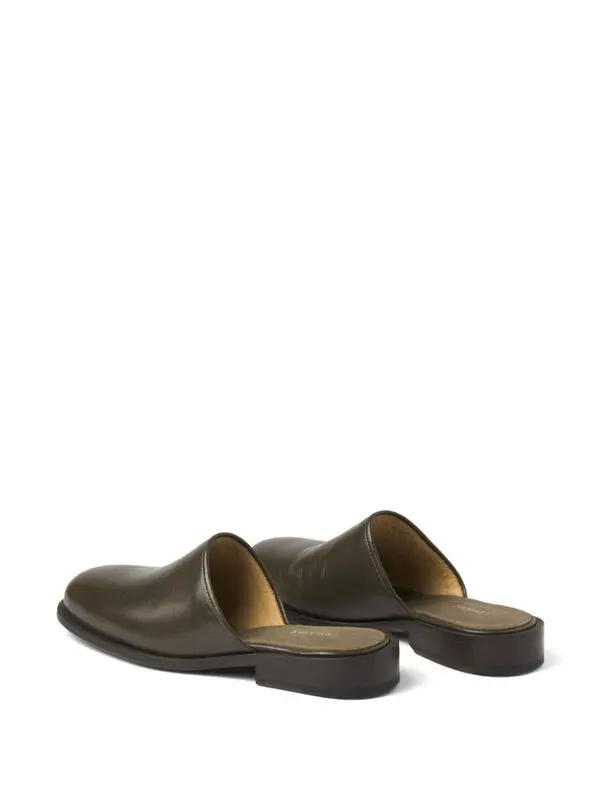LEMAIRE Square-toe Leather Slippers