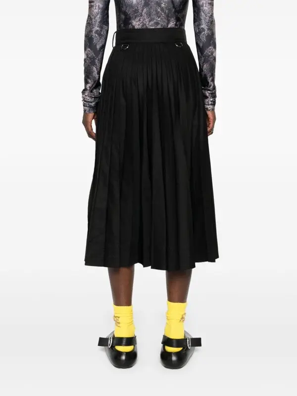 Sacai Plissé Midi Skirt - Black