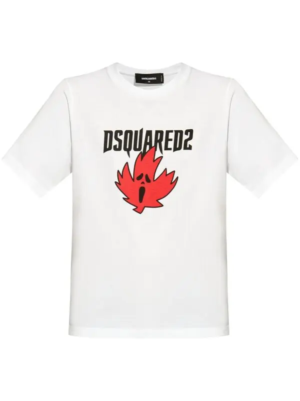 Dsquared2 Horror Maple Leaf-print T-shirt - White