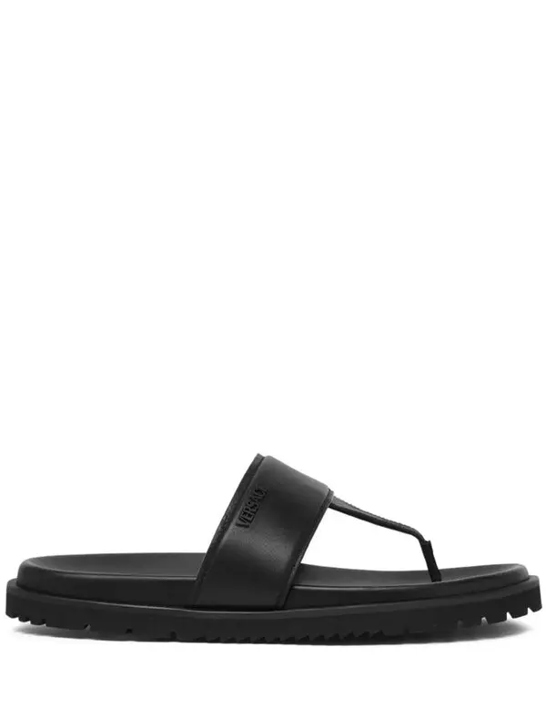 Versace Logo-embossed Leather Sandals