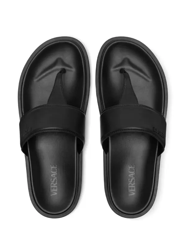 Versace Logo-embossed Leather Sandals
