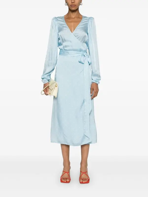 ROTATE BY BIRGER CHRISTENSEN Polka-dot Wrap Midi Dress