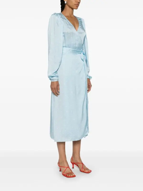 ROTATE BY BIRGER CHRISTENSEN Polka-dot Wrap Midi Dress