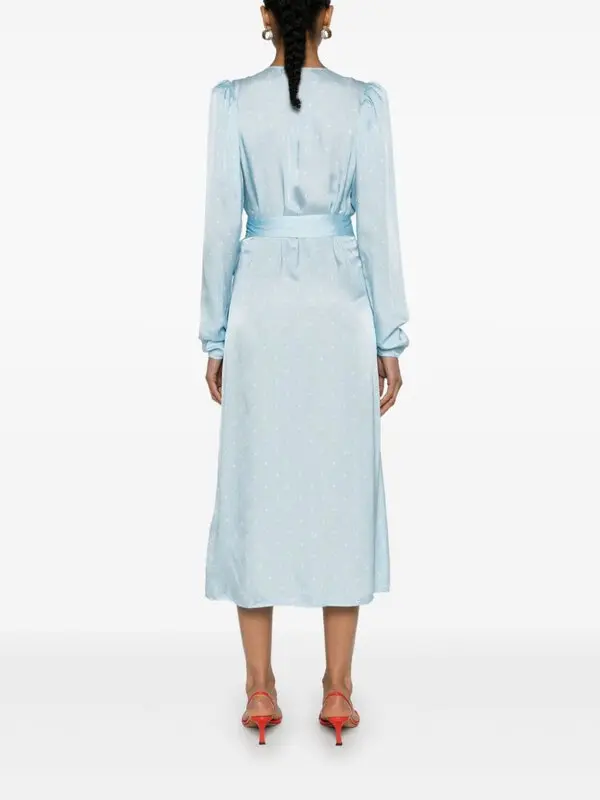 ROTATE BY BIRGER CHRISTENSEN Polka-dot Wrap Midi Dress
