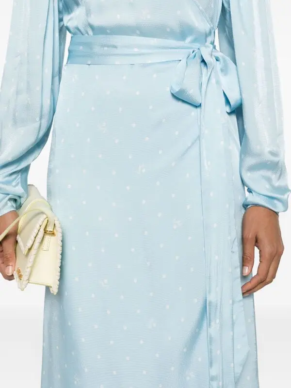 ROTATE BY BIRGER CHRISTENSEN Polka-dot Wrap Midi Dress