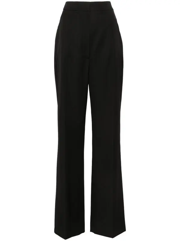 Alexander McQueen Wool Wide-leg Trousers - Black