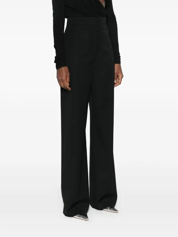 Alexander McQueen Wool Wide-leg Trousers - Black