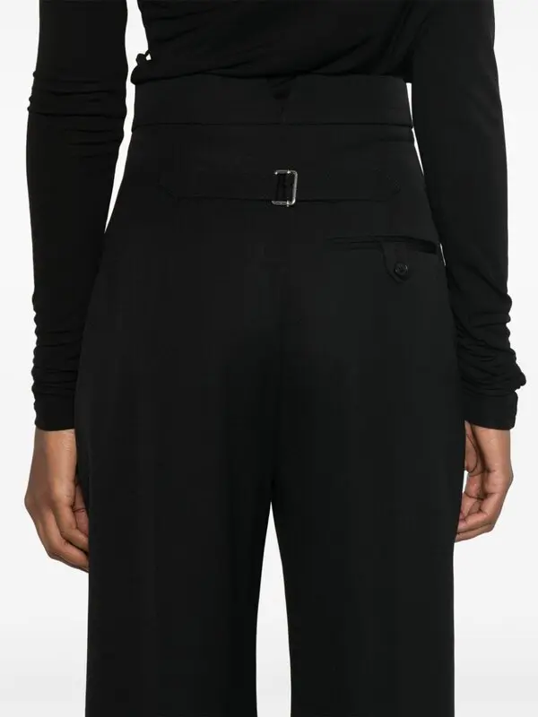 Alexander McQueen Wool Wide-leg Trousers - Black