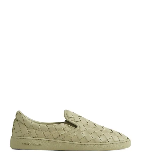 Bottega Veneta Leather Intrecciato Sawyer Sneakers - Green