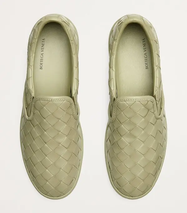 Bottega Veneta Leather Intrecciato Sawyer Sneakers - Green