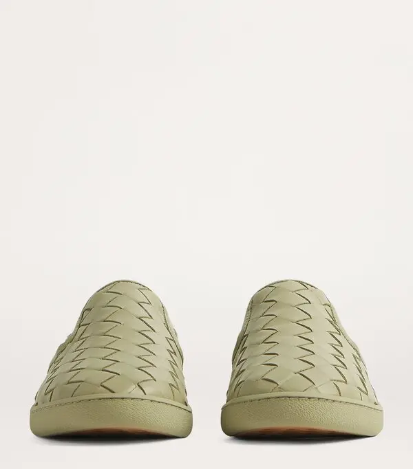 Bottega Veneta Leather Intrecciato Sawyer Sneakers - Green