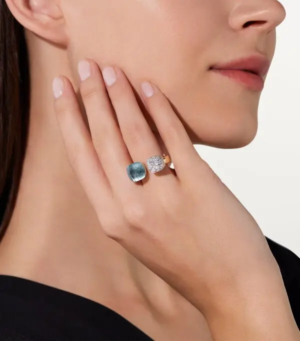 Pomellato Nudo Ring With Topaz And Diamonds - Rose Gold