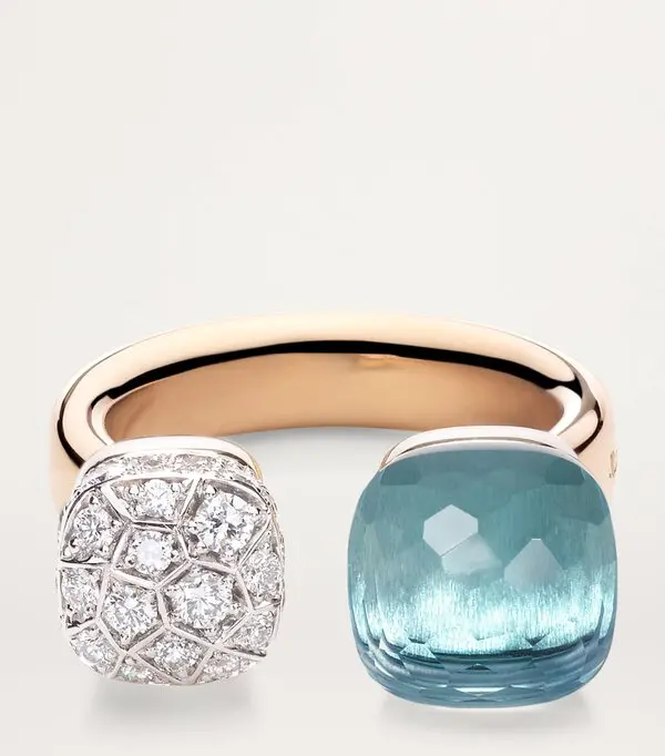 Pomellato Nudo Ring With Topaz And Diamonds - Rose Gold