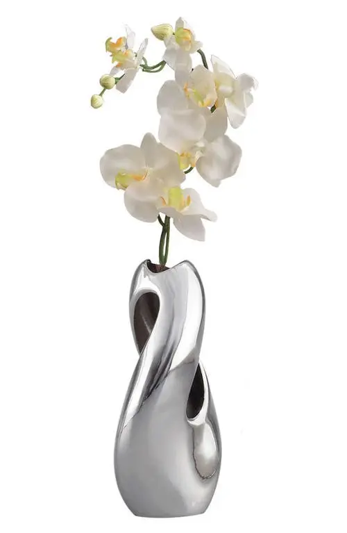 NAMBE Pebble Twist' Bud Vase - Silver