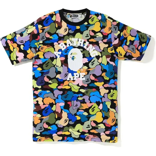 A BATHING APE Ultimate Camo College Tee Shirt - Black