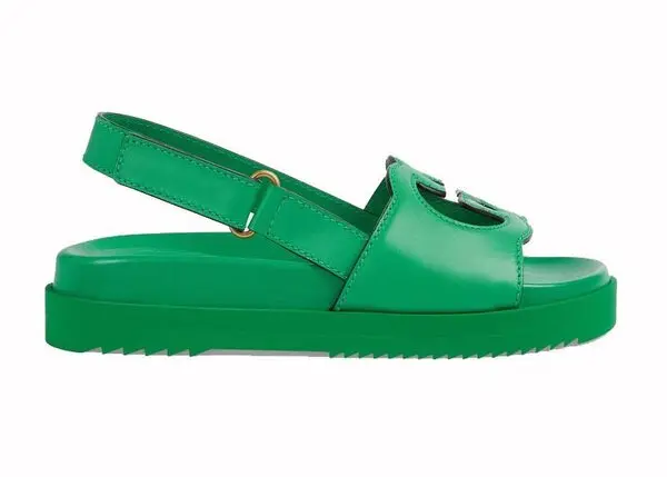 Gucci Gg Platform Sandal - Green