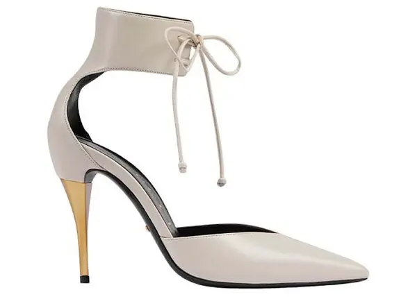 Gucci High Heel Pump With Ankle Cuff - Grey/brown