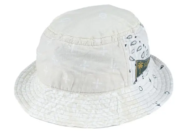 Kapital Bandana Patchwork Short Brim Bucket Hat - White