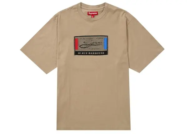 Supreme Intarsia Label Short Sleeve Top - Tan