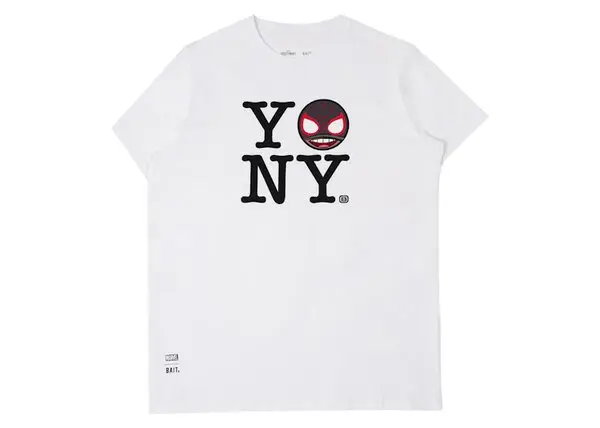 BAIT X Marvel Spiderman 2 Yo Ny Tee Shirt - White