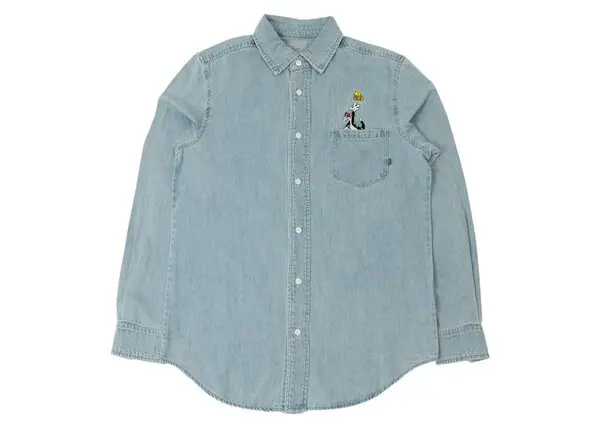BAIT X Looney Tunes Denim Embroidery Shirt - Blue
