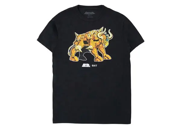 BAIT X Saint Seiya Taurus Gold Foil Tee Shirt - Black