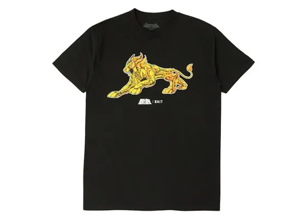 BAIT X Saint Seiya Leo Gold Tee Shirt - Black