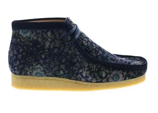 Clarks Originals Wallabee Velvet Boots - Navy Blue