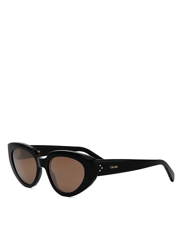 Celine Bold 3 Dots Cat Eye Sunglasses, 53mm - Black/brown Solid