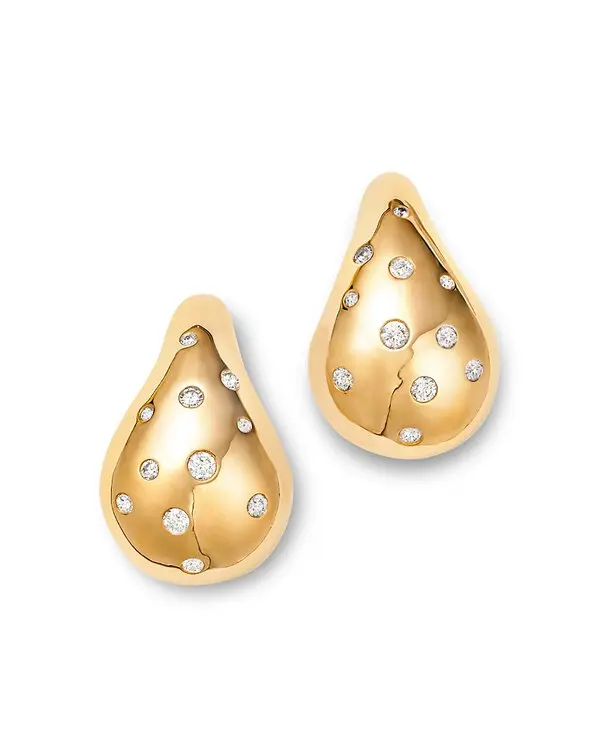 Bloomingdale'S 14k Yellow Scattered Diamond Puffy Earrings, 1.0 Tcw - Gold