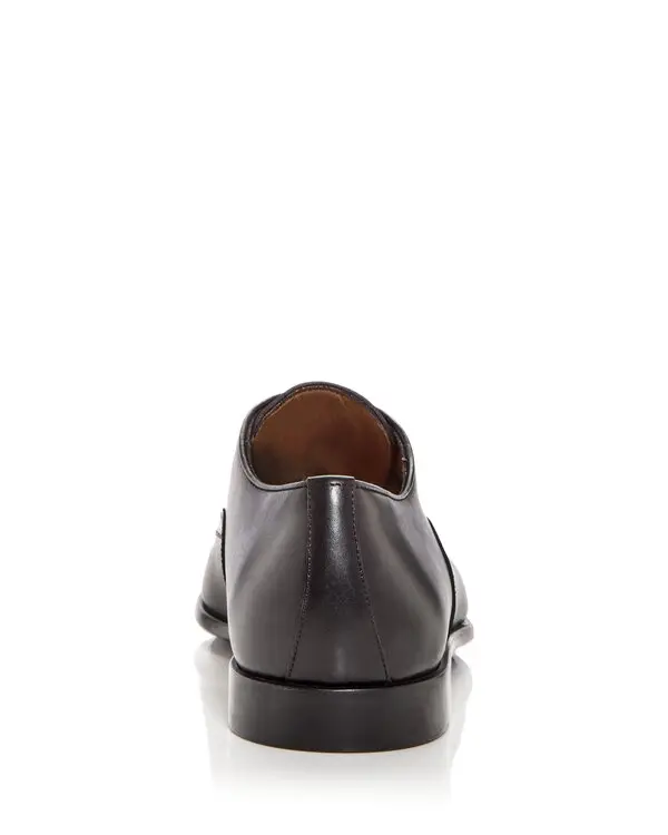 FERRAGAMO Cortez Leather Cap Toe Oxfords - Nero